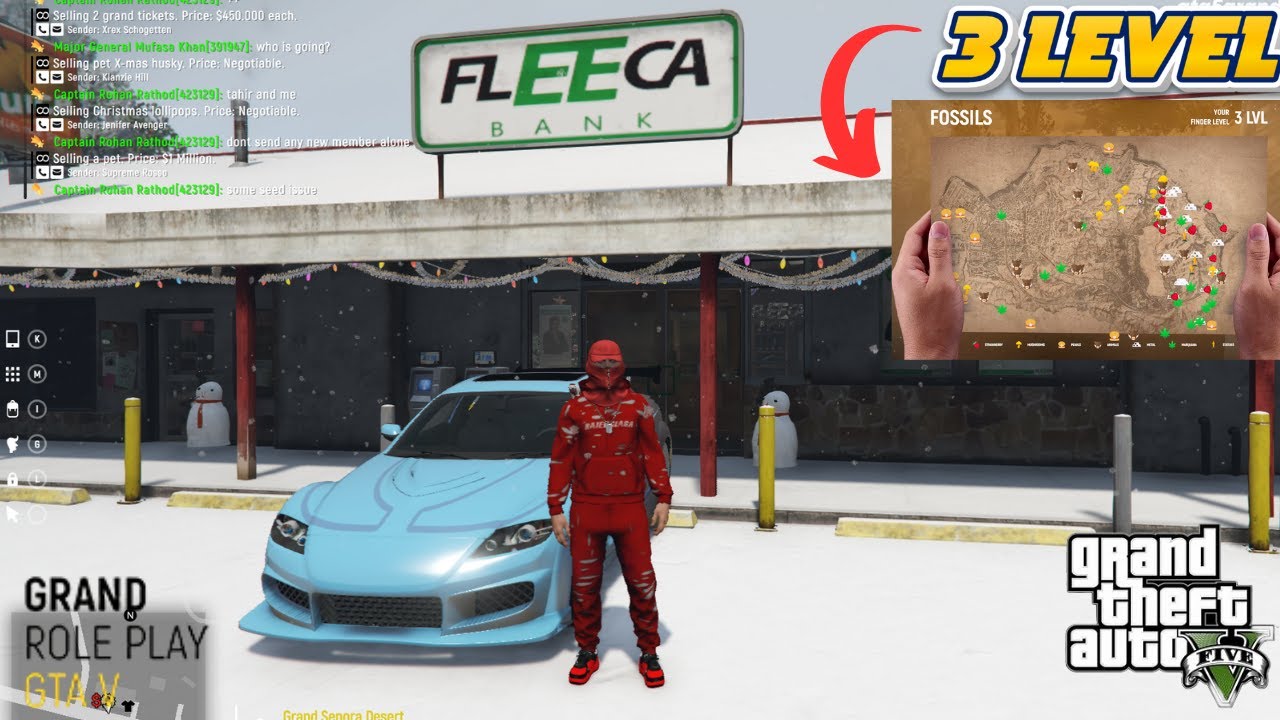 Complete Level 3 Fossils Map In GTA 5 Grand RP | $100 Millon Challenge ...