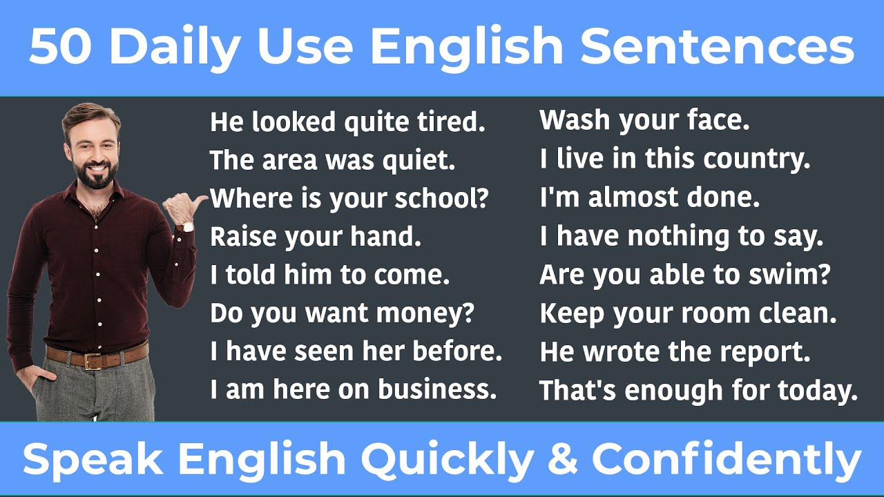 50 most common English sentences || 50 daily use English sentences ...