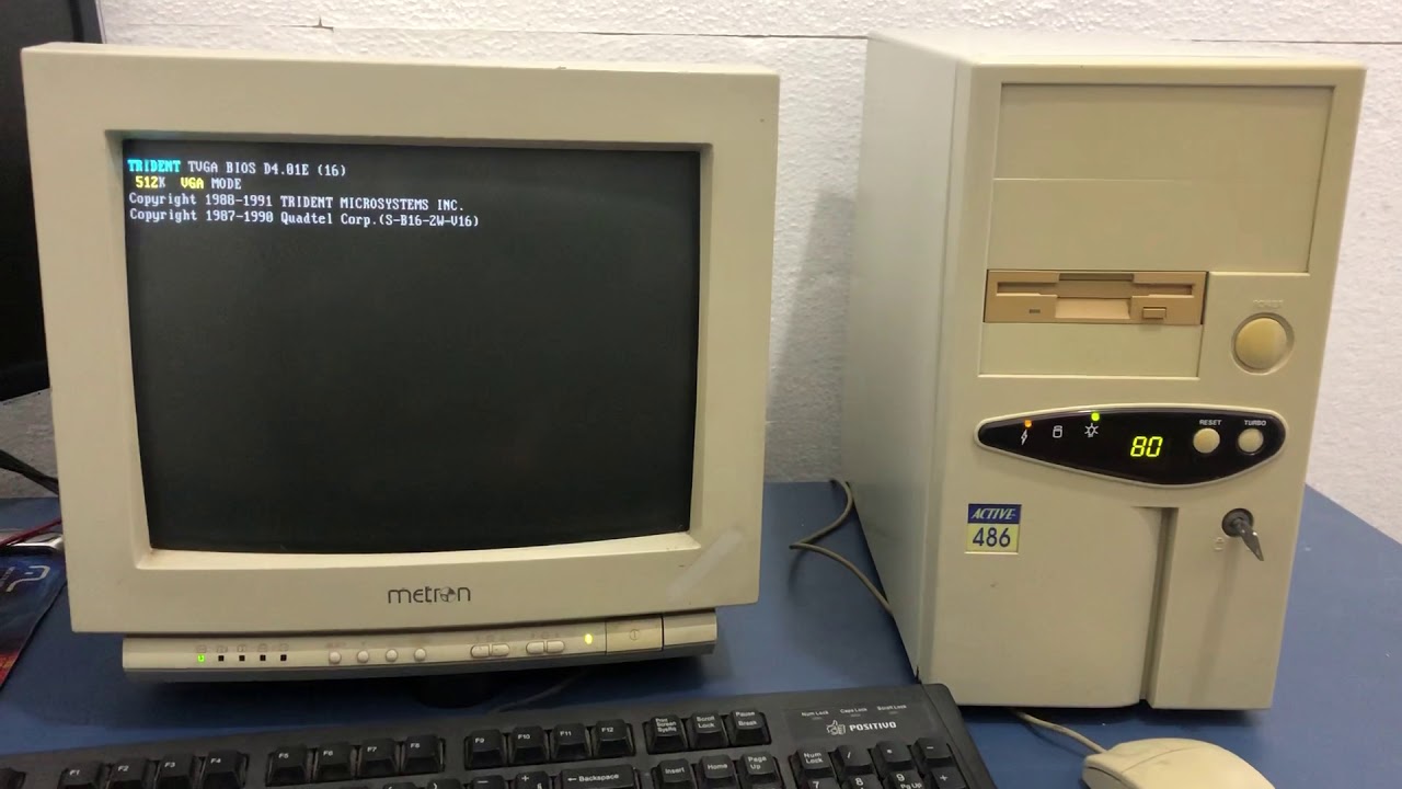 Computador retro metro 486 dx2 80 MHz 4mb had 640mb Msdos 6.22 Windows ...