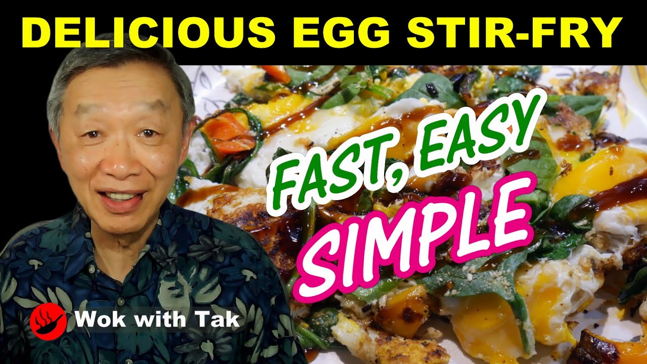 Creative stir-fry egg dish in a wok with template-based cooking - YouTube