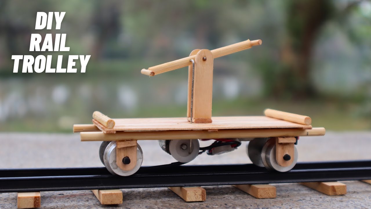 DIY Electric Train Trolley Using Ice Cream Sticks and a DC Gear Motor - YouTube