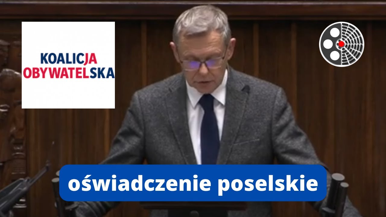Tomasz Nowak - oświadczenie poselskie - YouTube