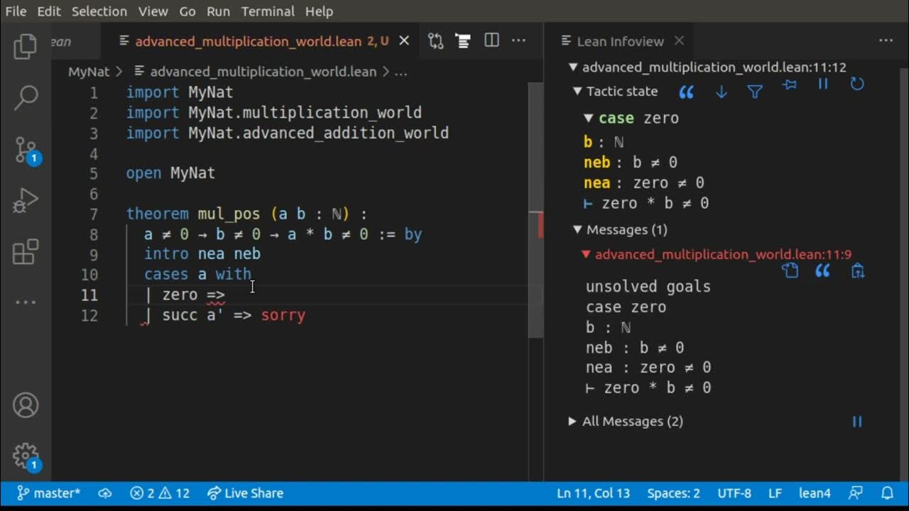 Natural Number Game in Lean 4 - Episode 16 Starting the Advanced ...