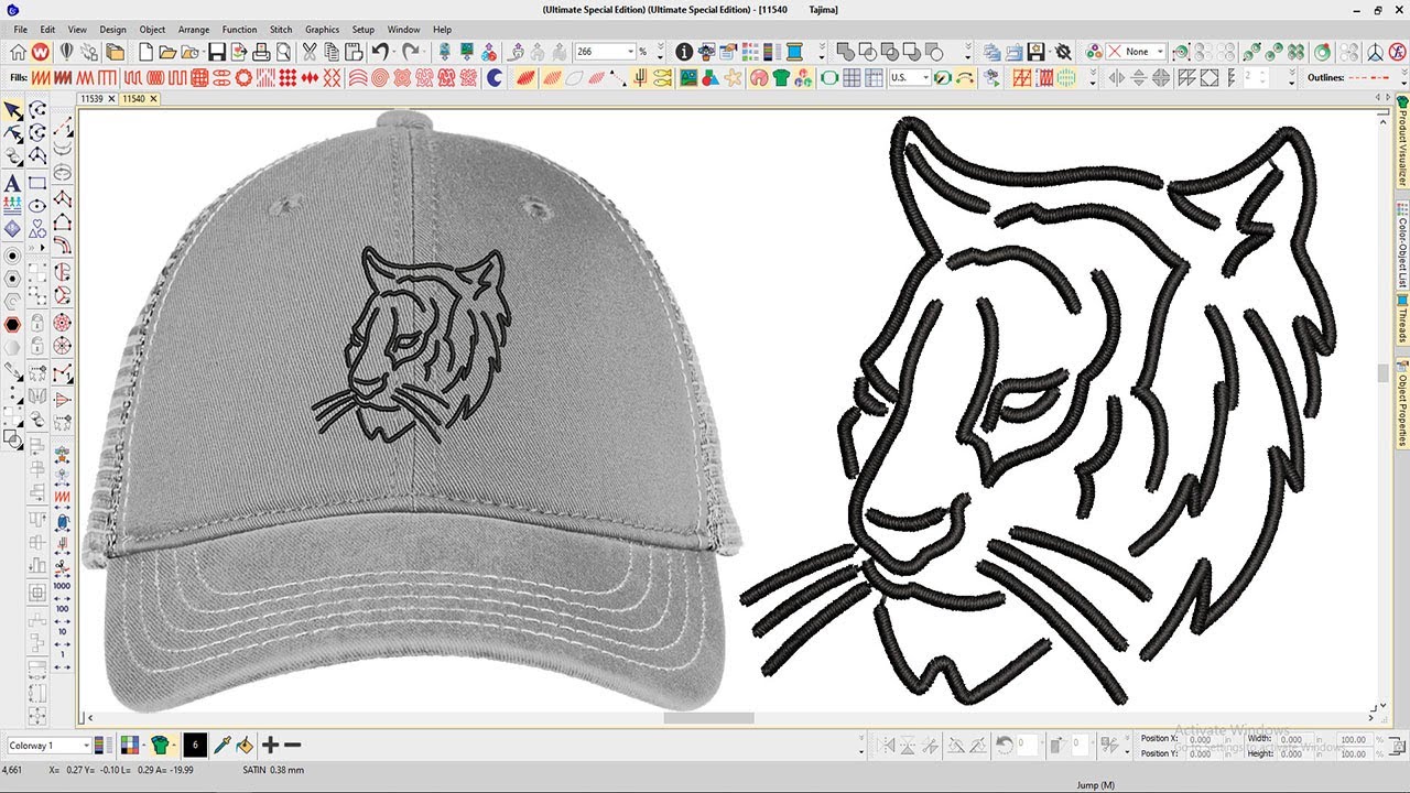 Best Tiger Embroidery logo for Cap - YouTube