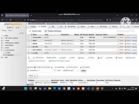 Cara membuat database dan tabel di xampp menggunakan phpmyadmin - YouTube