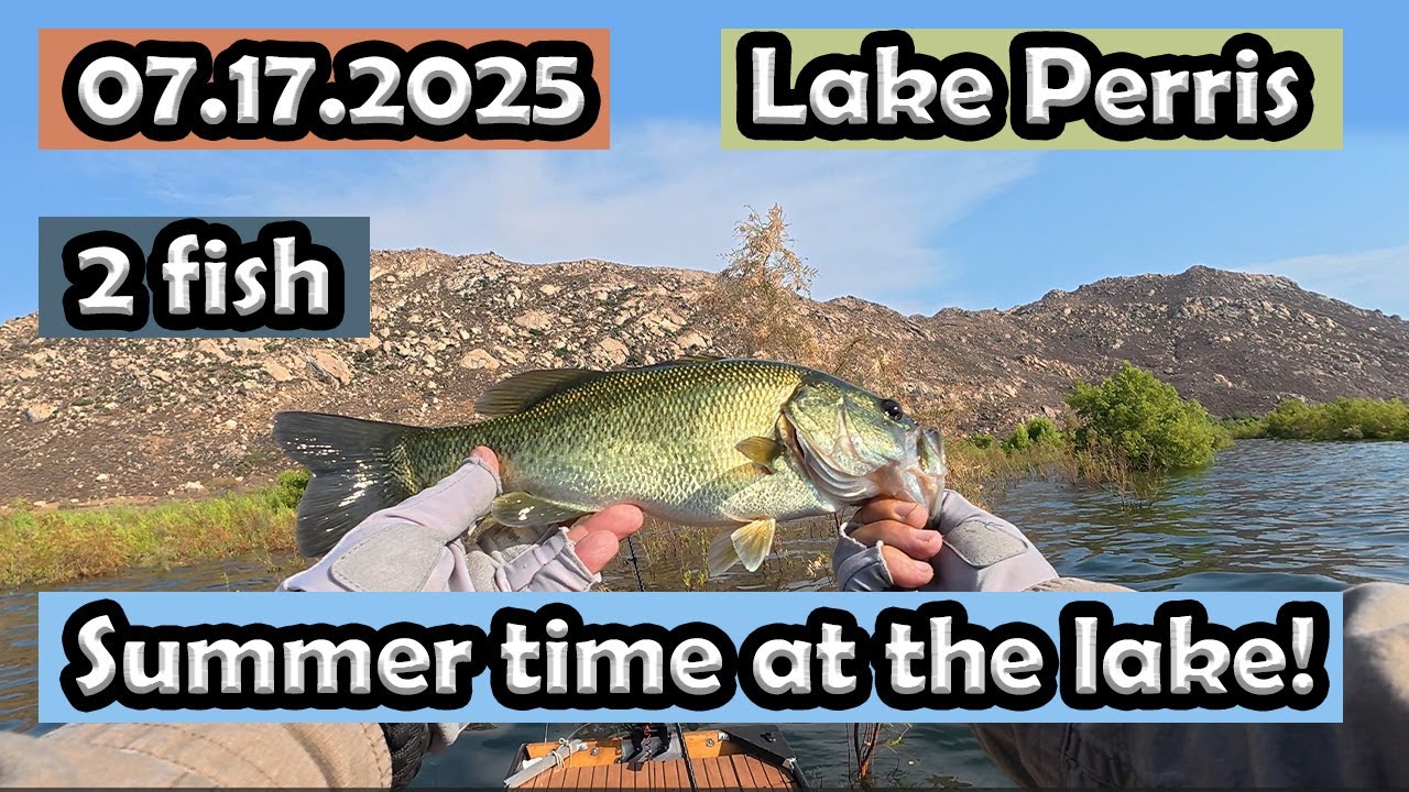 Lake Perris Bass Fishing: 2 fish. Summer time is rough on the water ...