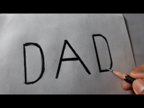 How to draw turn words "DAD" Easy Drawing | SKETCH "DAD" EASY DRAWING ...
