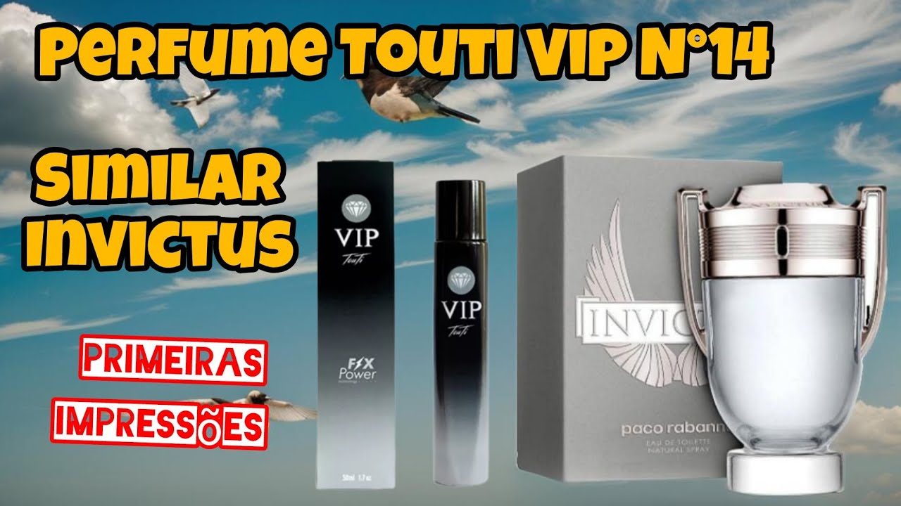 Perfume Touti Vip N°14 Similar Invictus Unboxing e Primeiras Impressões ...