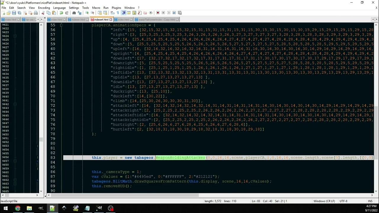 Platformer tutorial part 3b, animating from the sprite sheet - YouTube