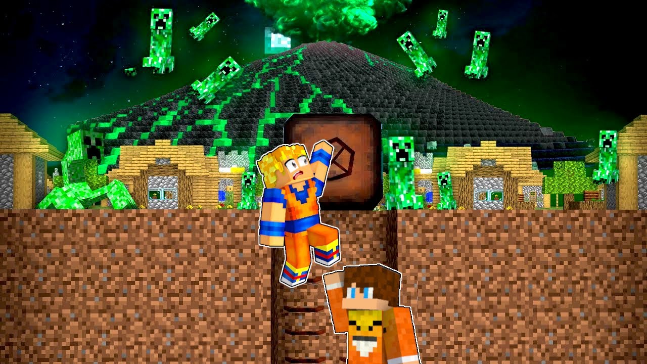 WULKAN CREEPERÓW vs BAZA MATRUNERA, SMILESLOW, PATI, SEBEK w MINECRAFT ...