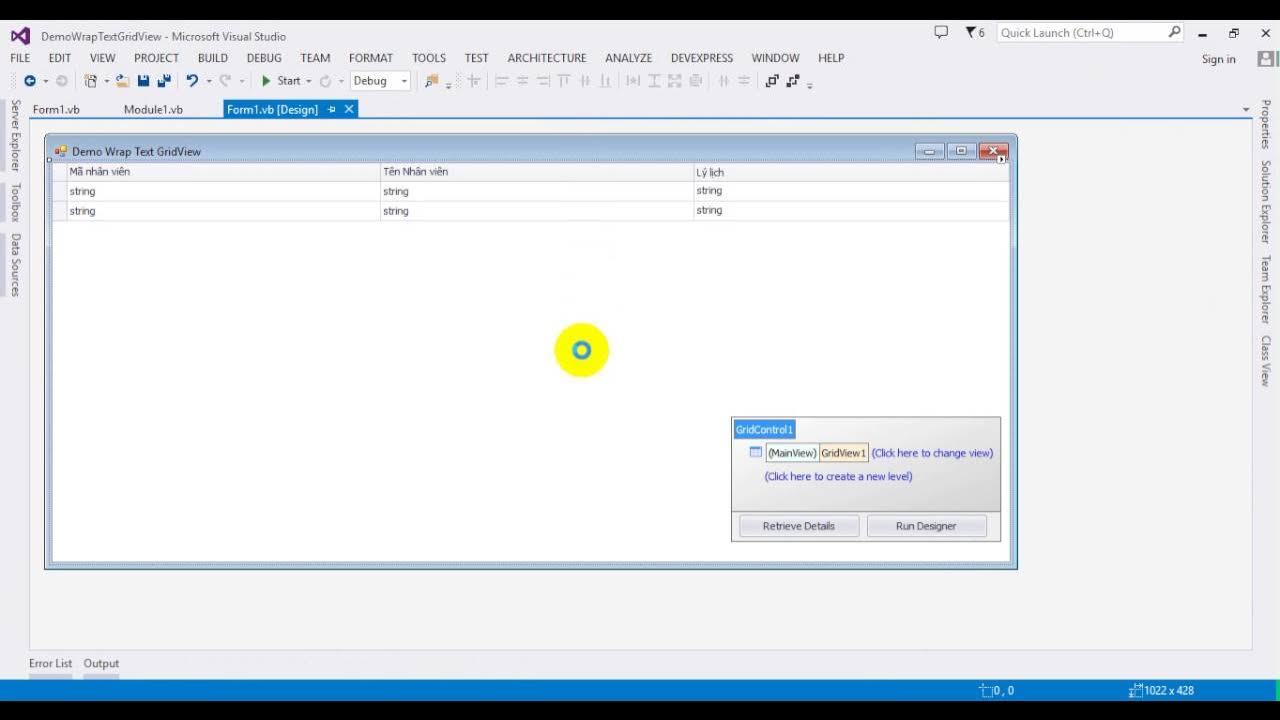 [LaptrinhVB.Net] Wrap Text in GridView DevExpress - YouTube