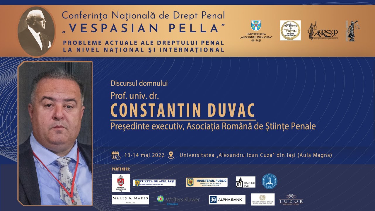 Discursul domnului prof. univ. dr. Constantin Duvac - YouTube