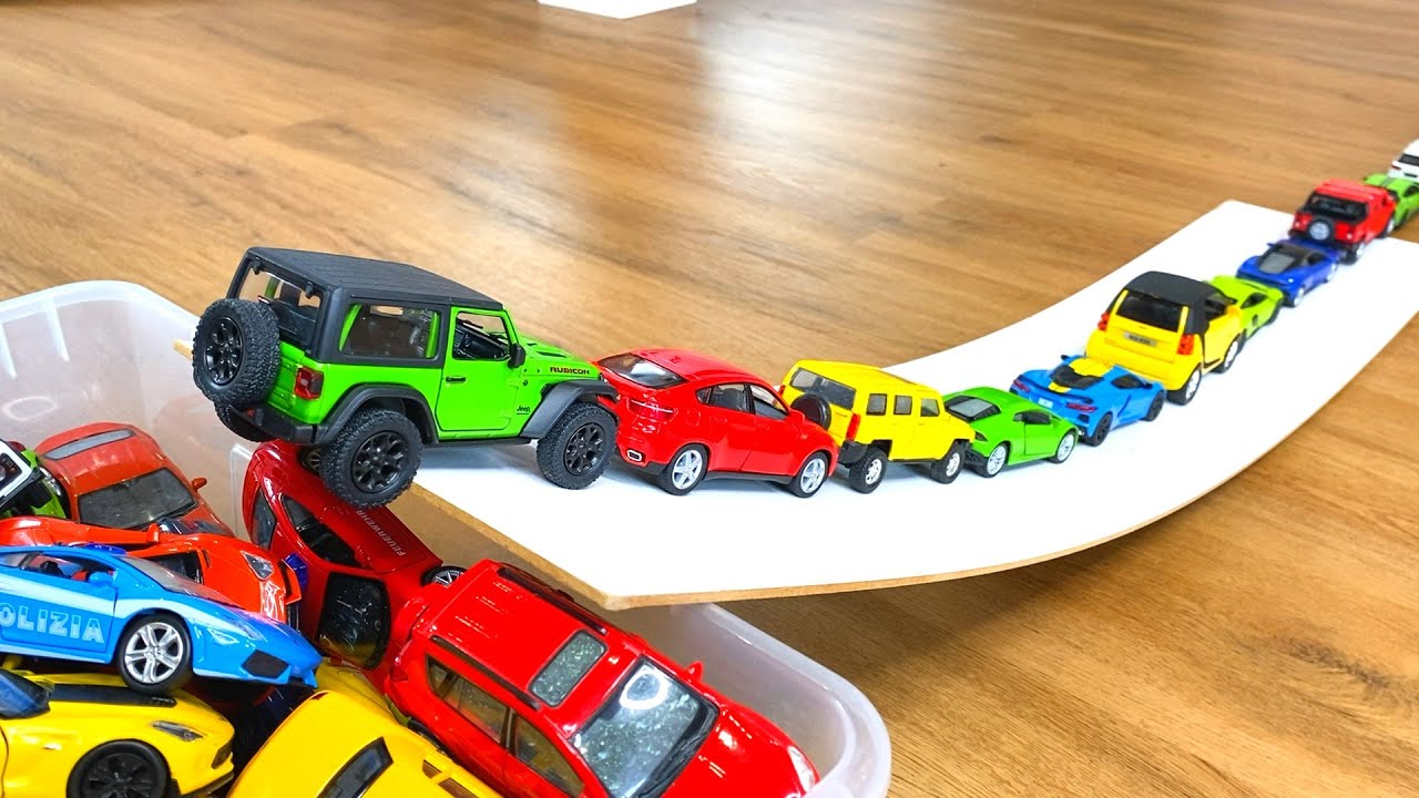 Various Diecast Model Cars Moving Down On Slider #13 - YouTube