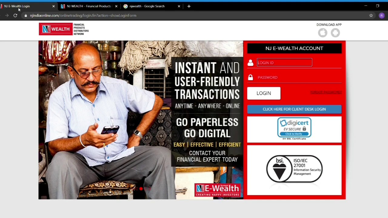 Ewealth account of NJ wealth/Demat and trading account - YouTube
