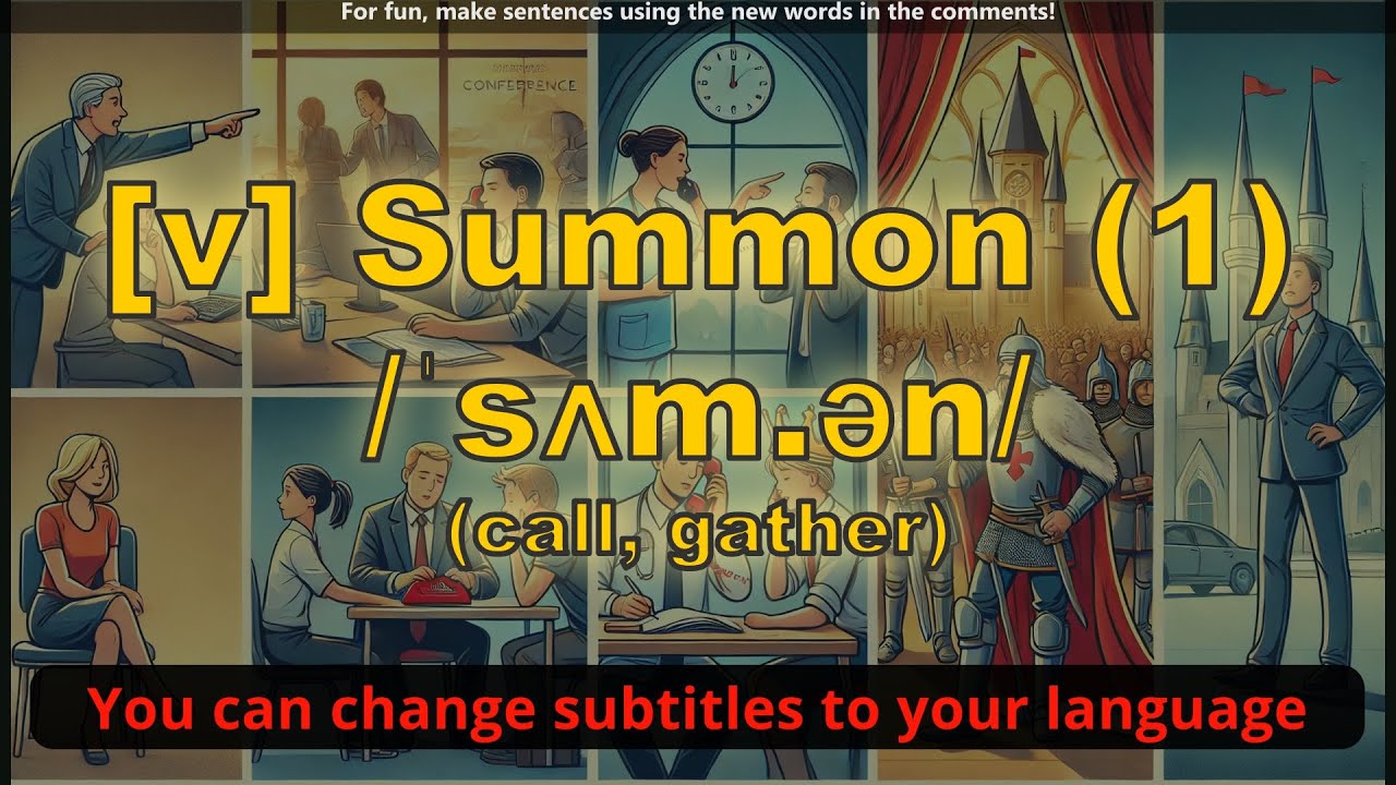 [v] Summon meaning (call, gather) with 5 examples - YouTube