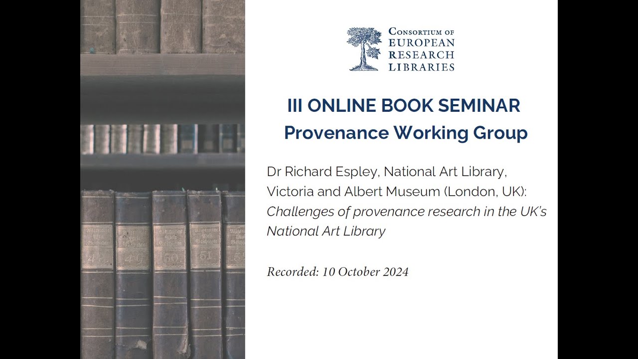 Provenance in Book History III - Richard Espley - YouTube