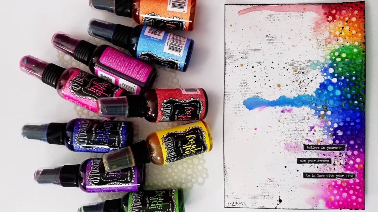 Easy 20 Minute Rainbow Mixed Media Art Journal Page Dylusions Ink ...