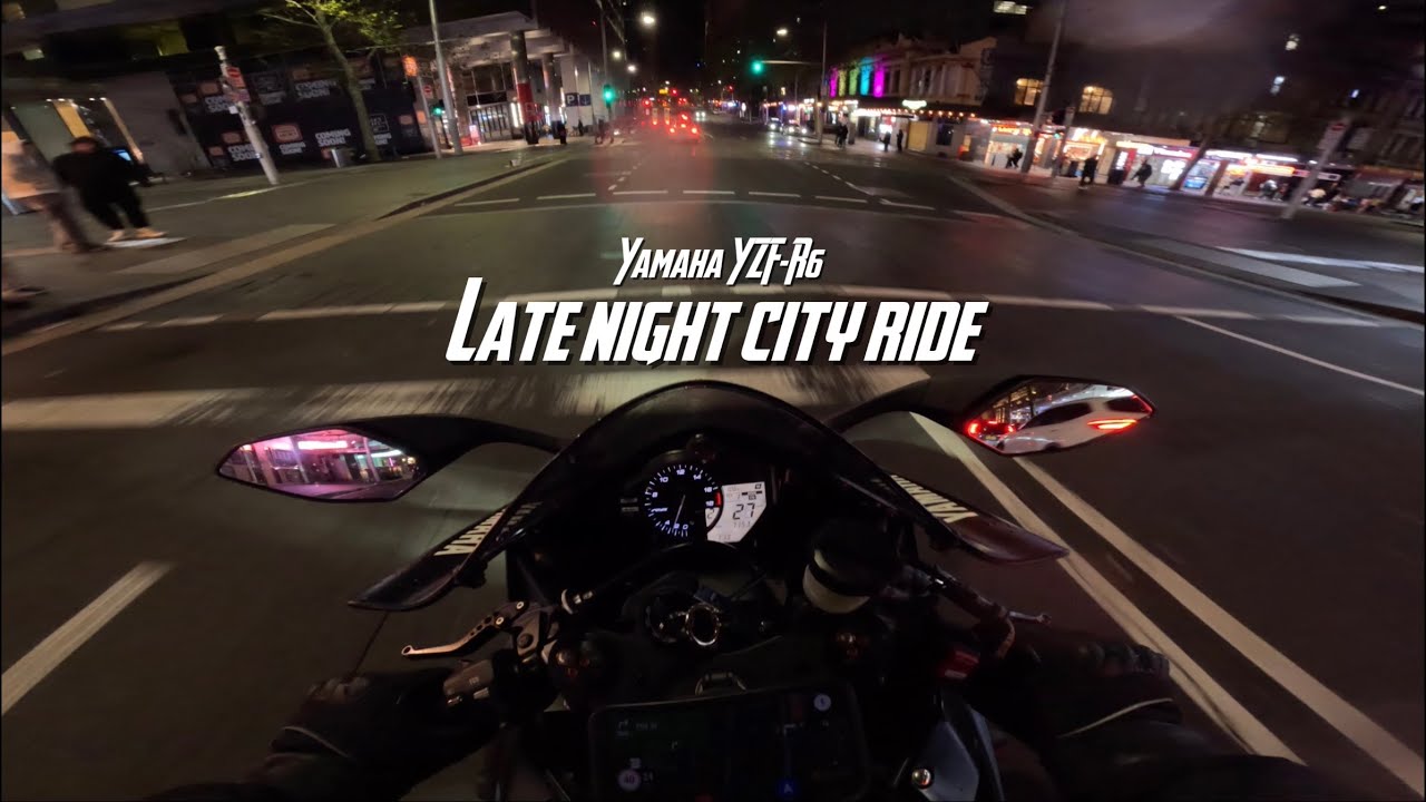 2017 Yamaha R6 Late night Sydney city ride - YouTube