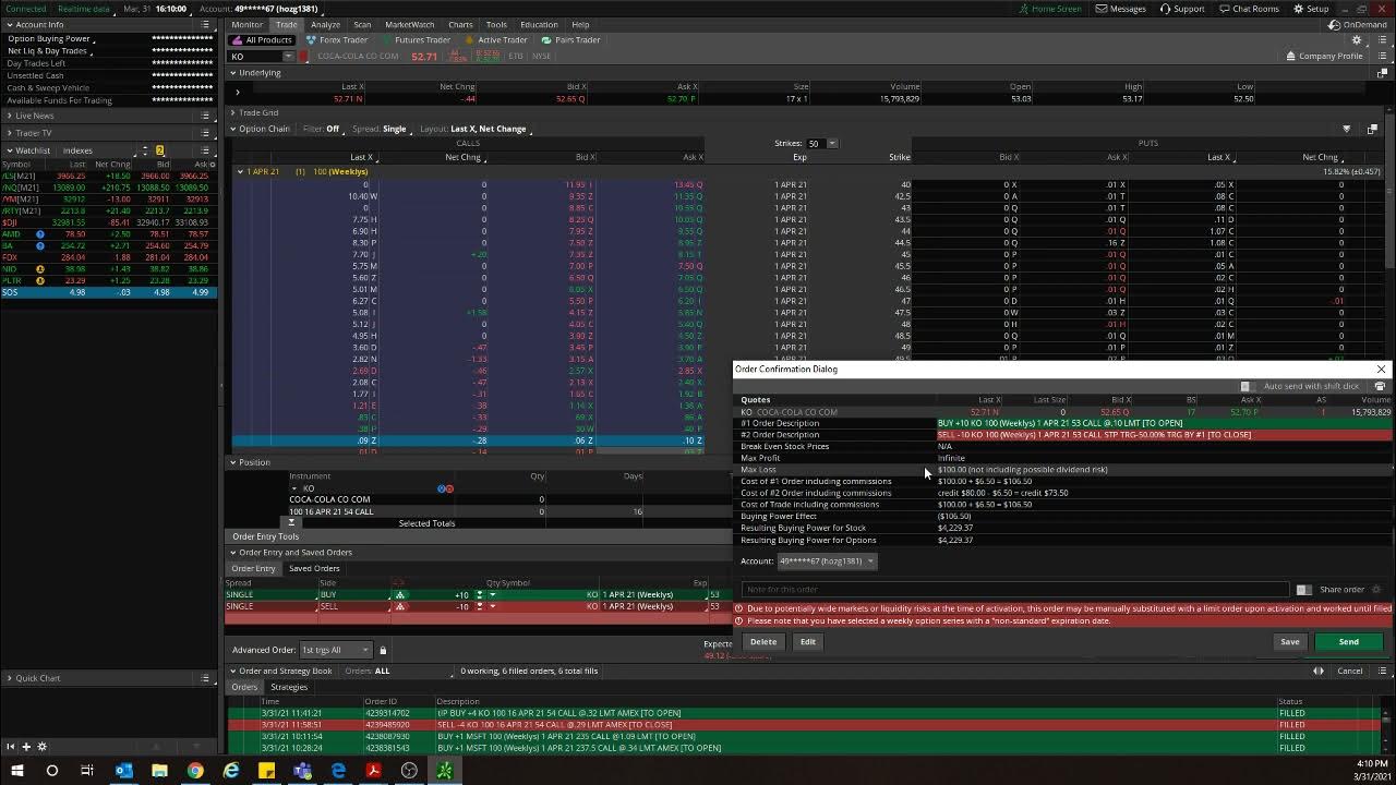 How to Enter Options Trades with a Stop Loss on ThinkorSwim Desktop ...