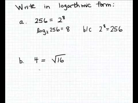 Writing a power in logarithmic form - YouTube