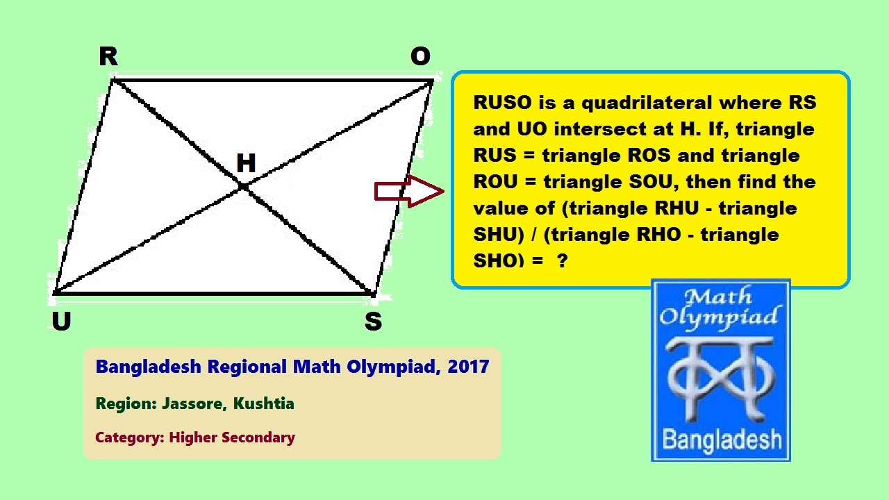 (Q.88) BDMO question solution,Regional,2017 || Beauty of Parallelogram ...