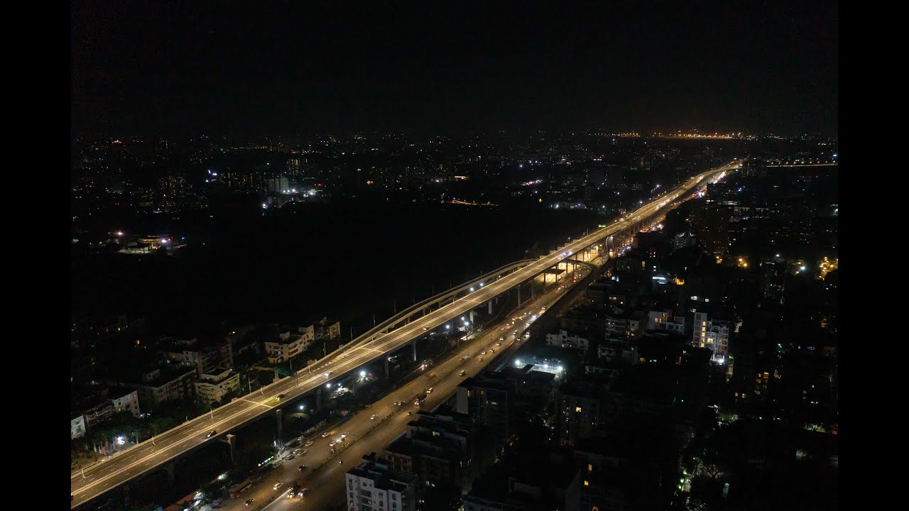 Elevated Expressway Dhaka | Drone View at Night - YouTube