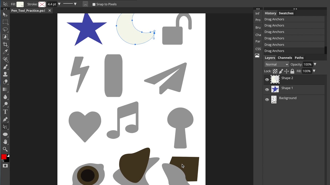 Pen Tool Practice: Trace Shapes - YouTube