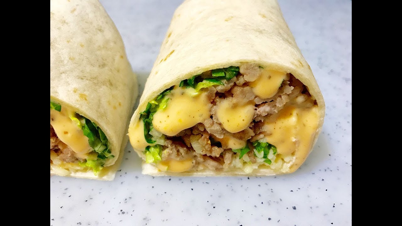 Ground Pork Tortilla Wrap Recipe : สูตรอาหารหมูบดตอติญ่าแร๊พ - YouTube