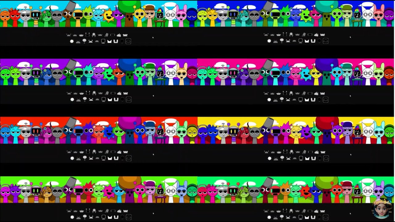 Incredibox Sprunki Complete characters in 8 colors - YouTube