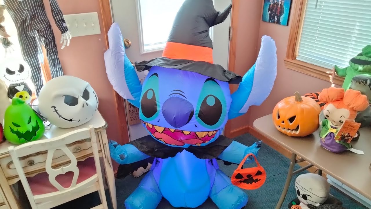 NEW FOR 2023 Gemmy Halloween Airblown Inflatable Disney 4.5ft Stitch In ...