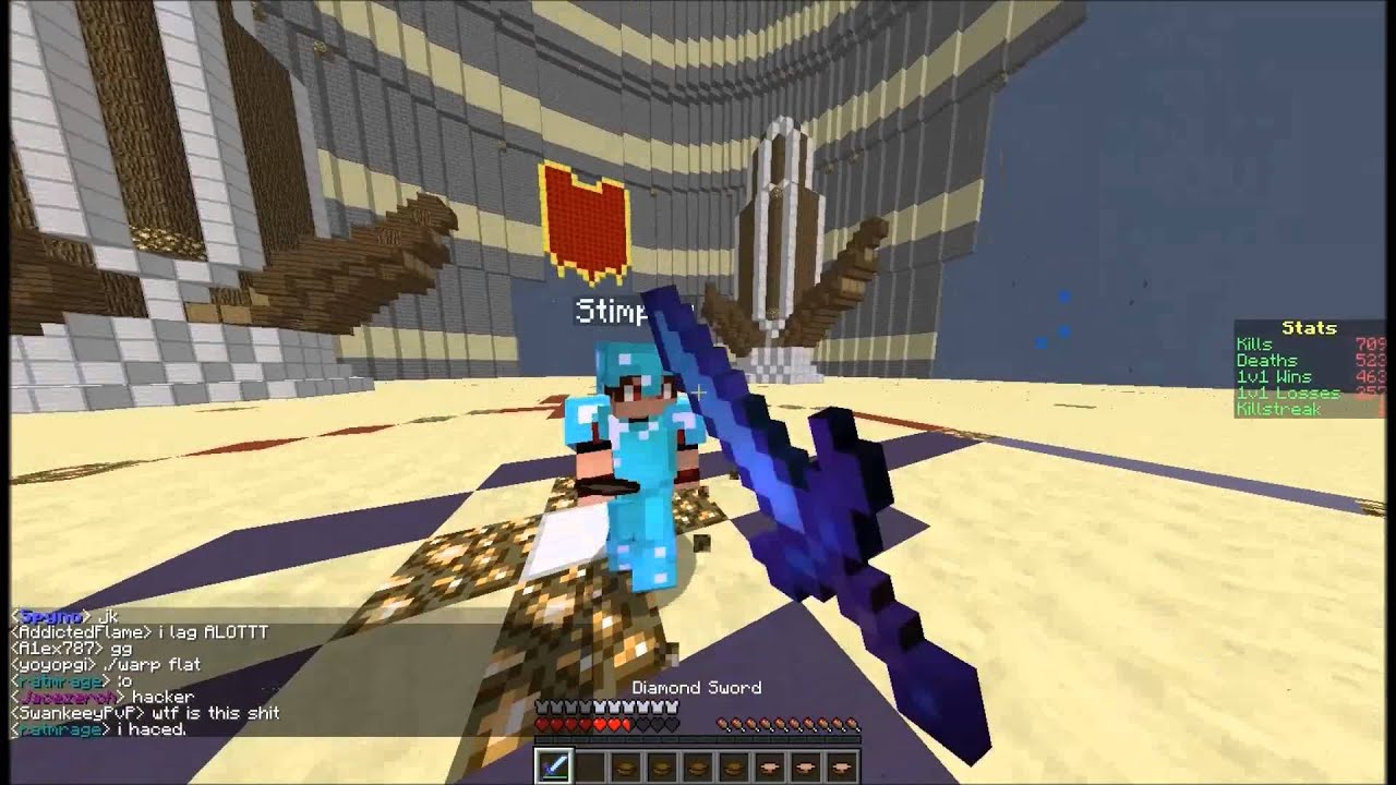 Minecraft PVP - 1v1 w/ Stimpy! Good fight! - YouTube