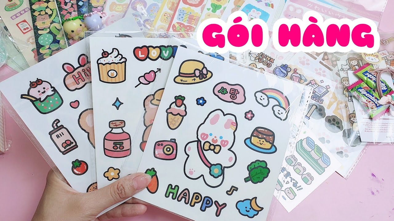 |GÓI HÀNG| GÓI HÀNG STICKER Phụ kiện dễ thương| Packing order with me ...