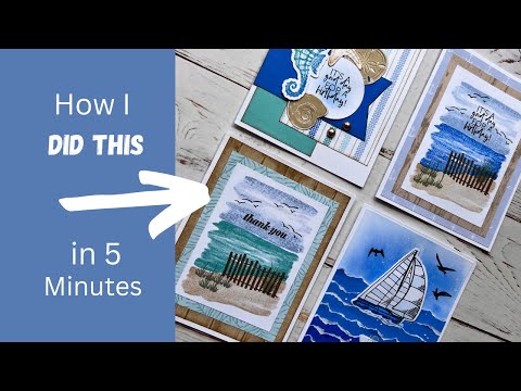 4 DIY Beach Theme Card Making | Mass Produce with 1 Stamp Set | Cardmaking Tips & Tricks
