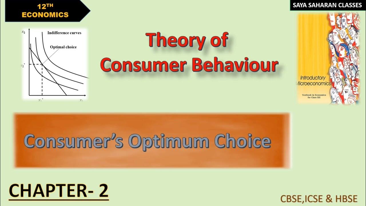 Consumer's Optimum Choice| Chapter-2| Theory Of Consumer Behaviour ...