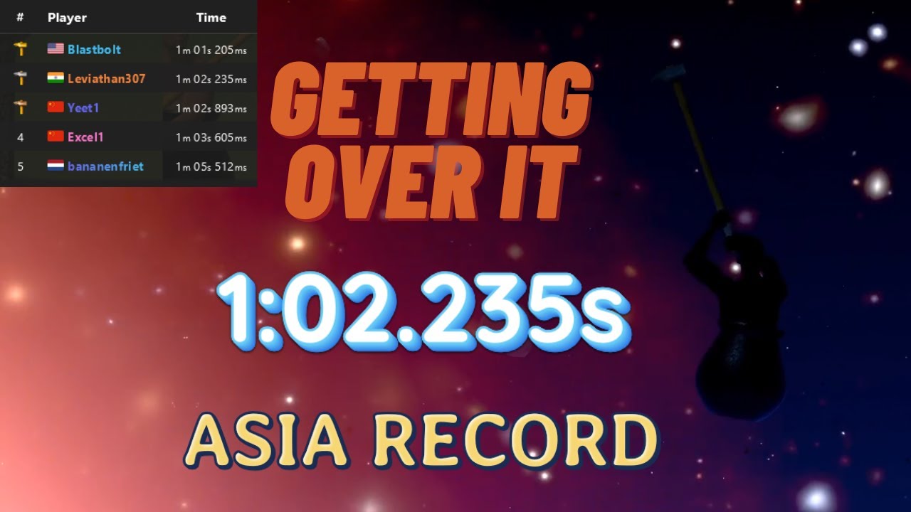 Getting Over It Asia Record Speedrun in 1m:02.235s - YouTube