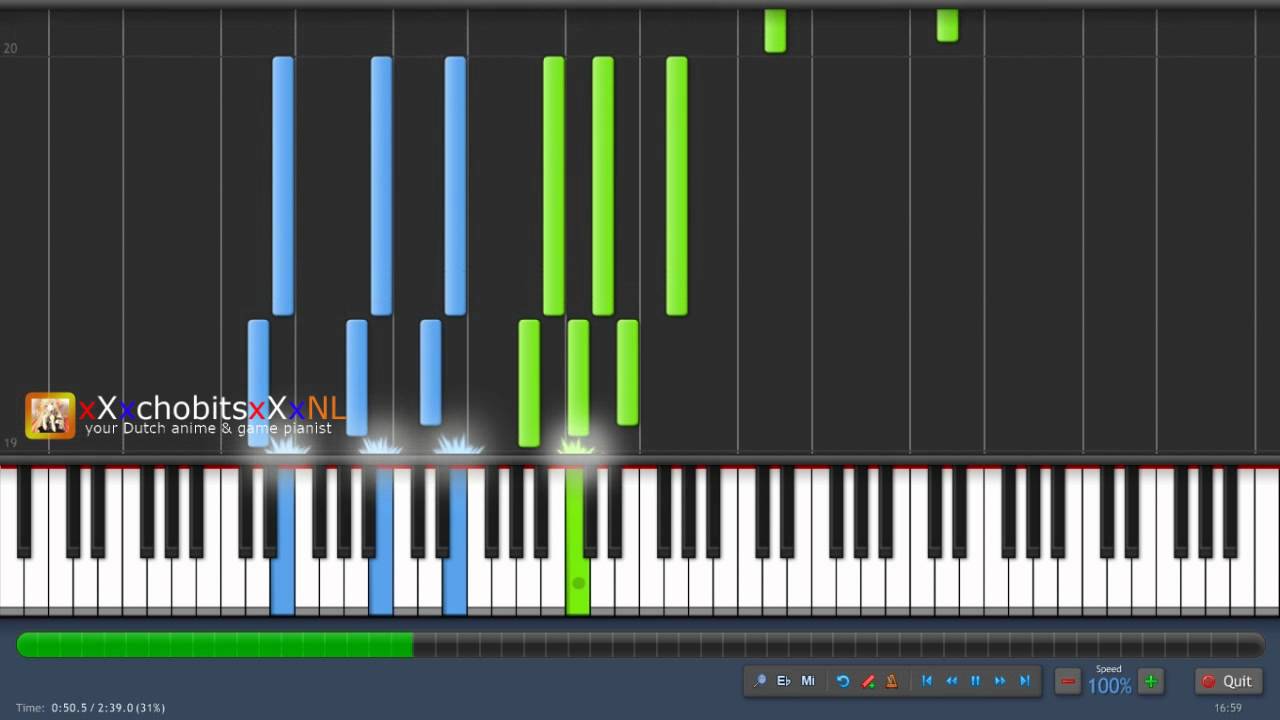 Final Fantasy XIII-2 - A Broken Wonder - synthesia tutorial - piano ...