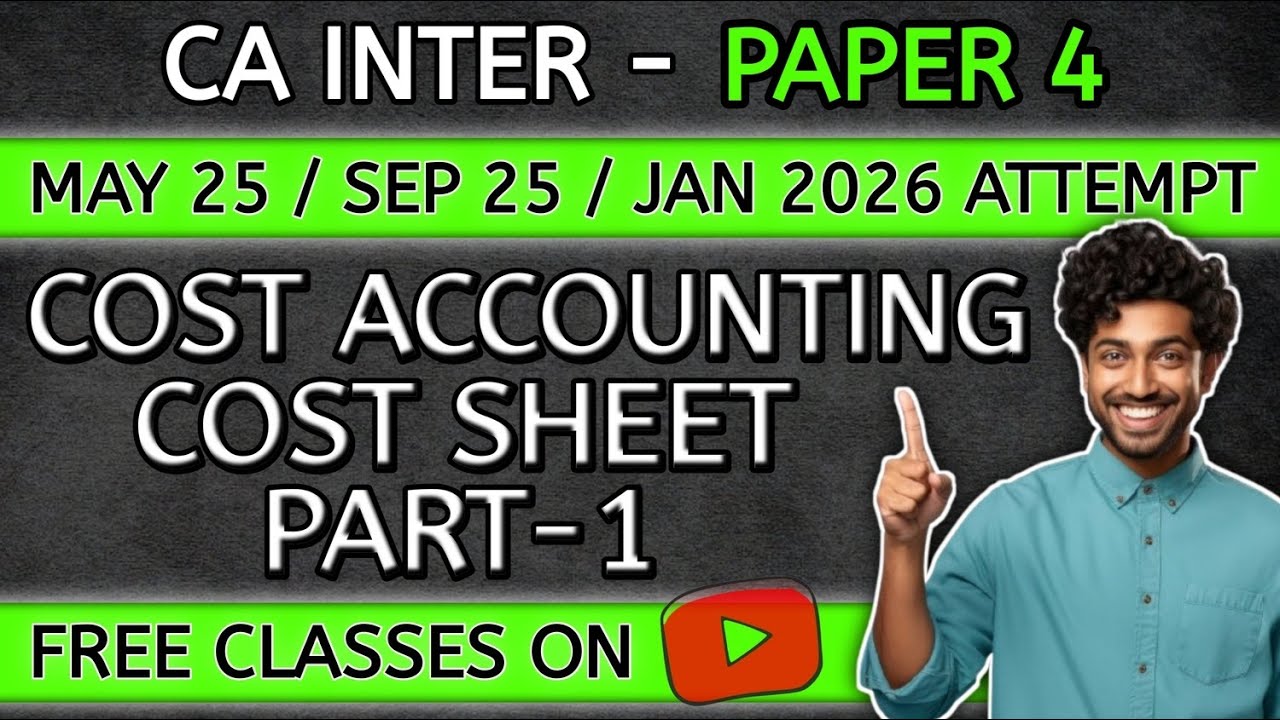 CA Inter Costing Cost Sheet - 1 | CA Inter Costing Free Classes | CA ...