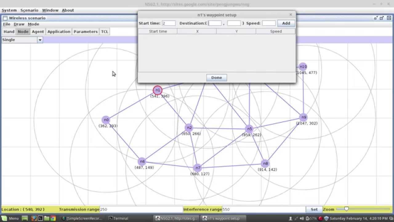 Creating Wireless Network Topology Using NSG2 For NS-2. - YouTube