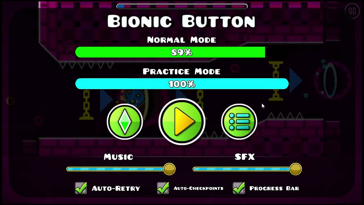 Geometry Dash Demon (Very Easy) Bionic Button - Darnoc - YouTube