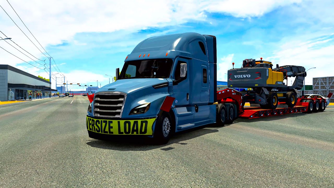 605hp Freightliner Cascadia 72 Sleeper Delivery Volvo Excavator ...