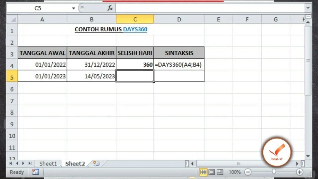 Menghitung Jumlah Hari Antara 2 Tanggal di Excel | Tutorial Excel - YouTube