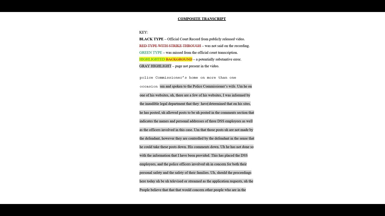 Official Court Transcript versus Audio Recording - YouTube
