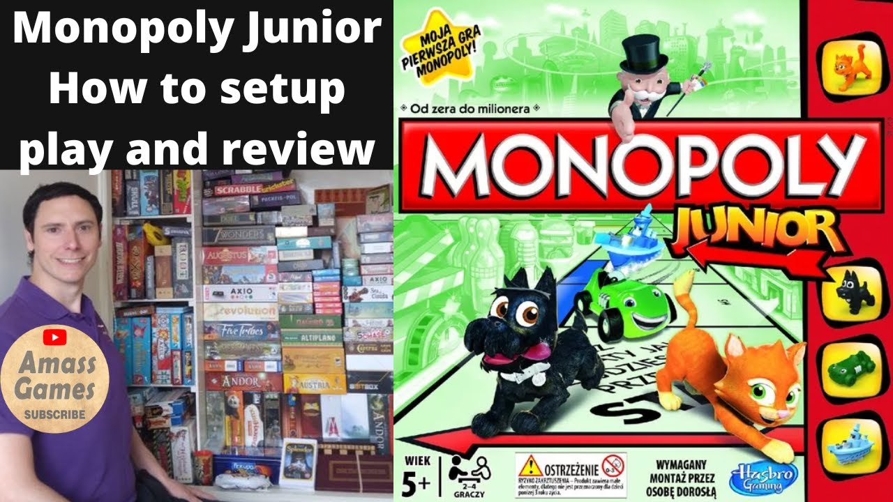 Monopoly Junior how to setup play and review children's board game by ...