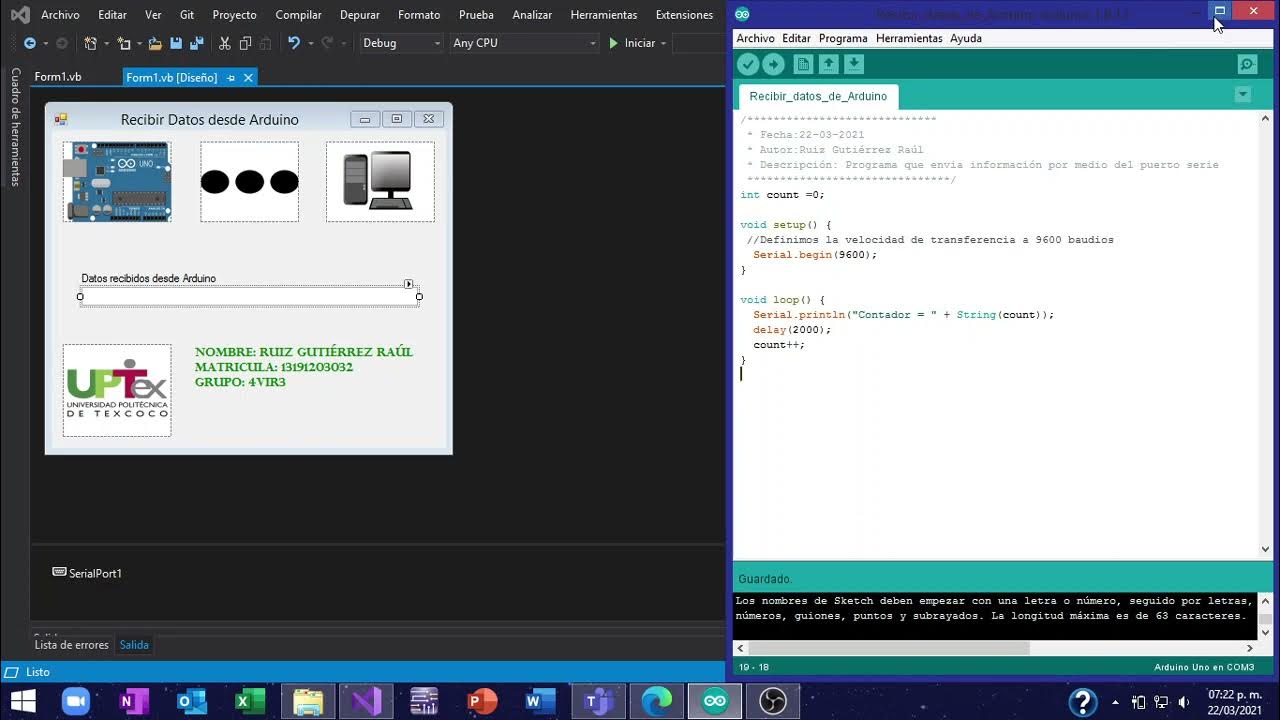 Recibir datos de Arduino en Visual Basic | Practica 10.1 - YouTube