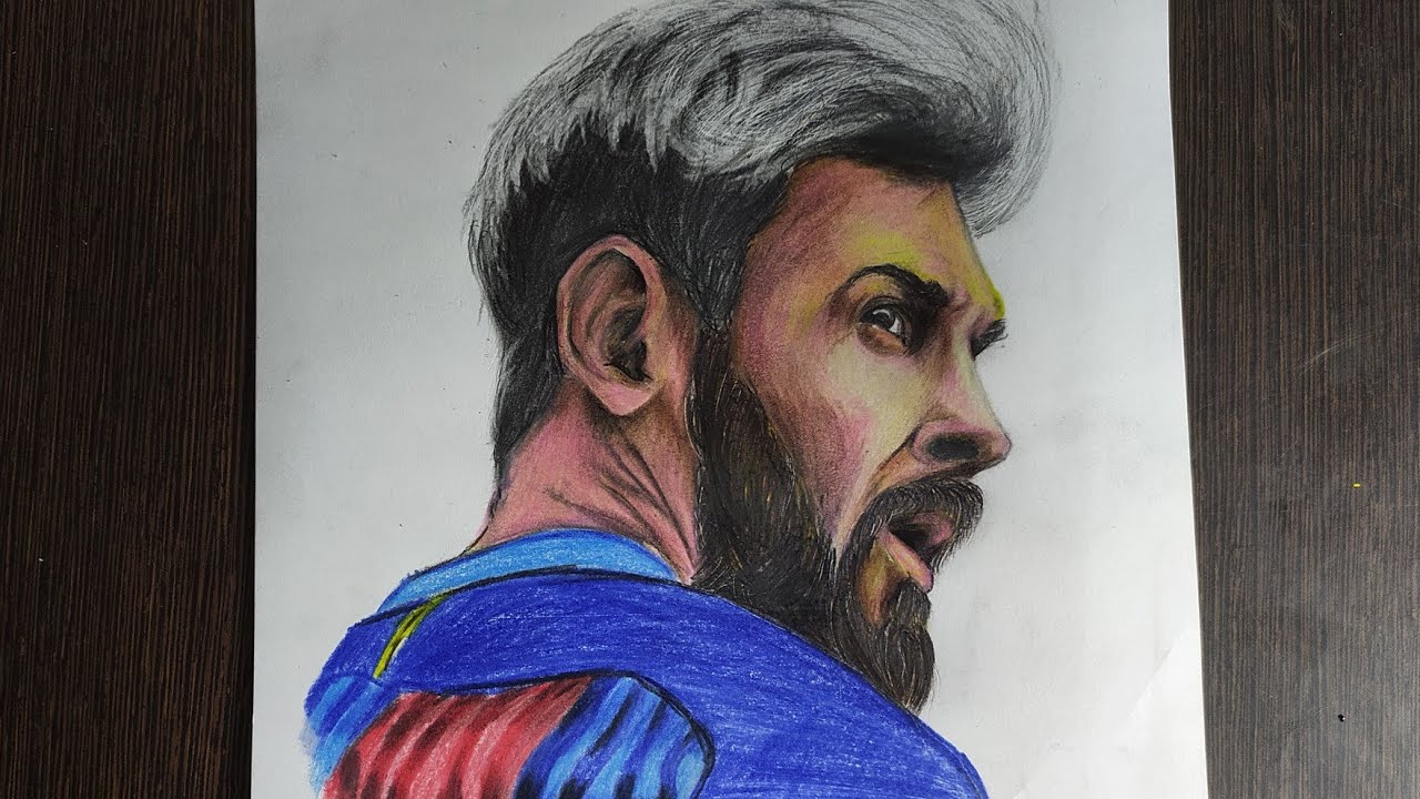 Colour pencil sketch of Lionel Messi . Timelapse - YouTube