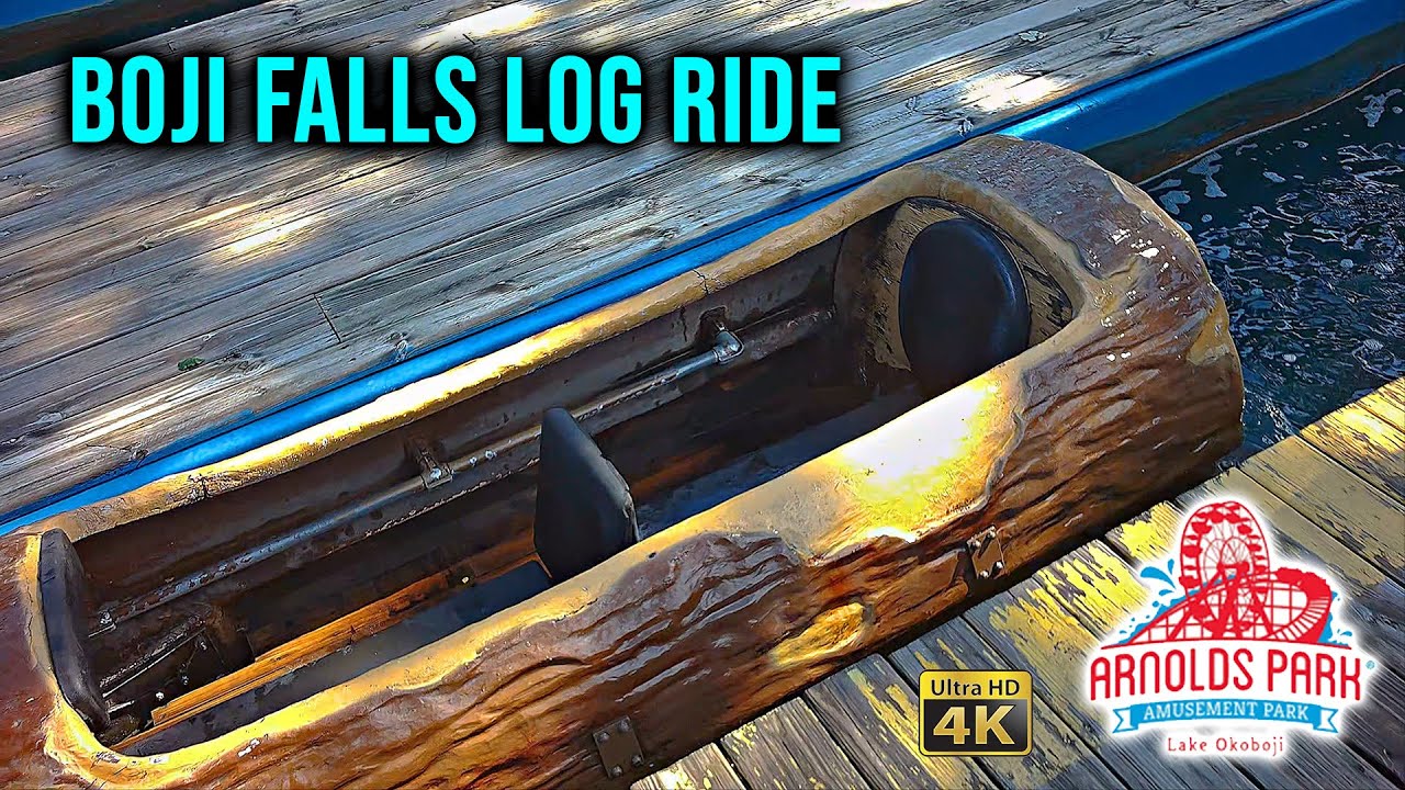 2024 Boji Falls Log Ride On Ride 4K POV Arnolds Park - YouTube