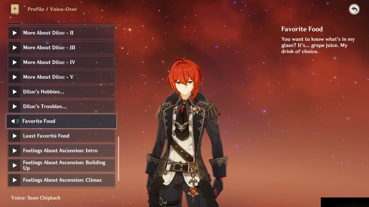 Diluc Favorite Food - YouTube