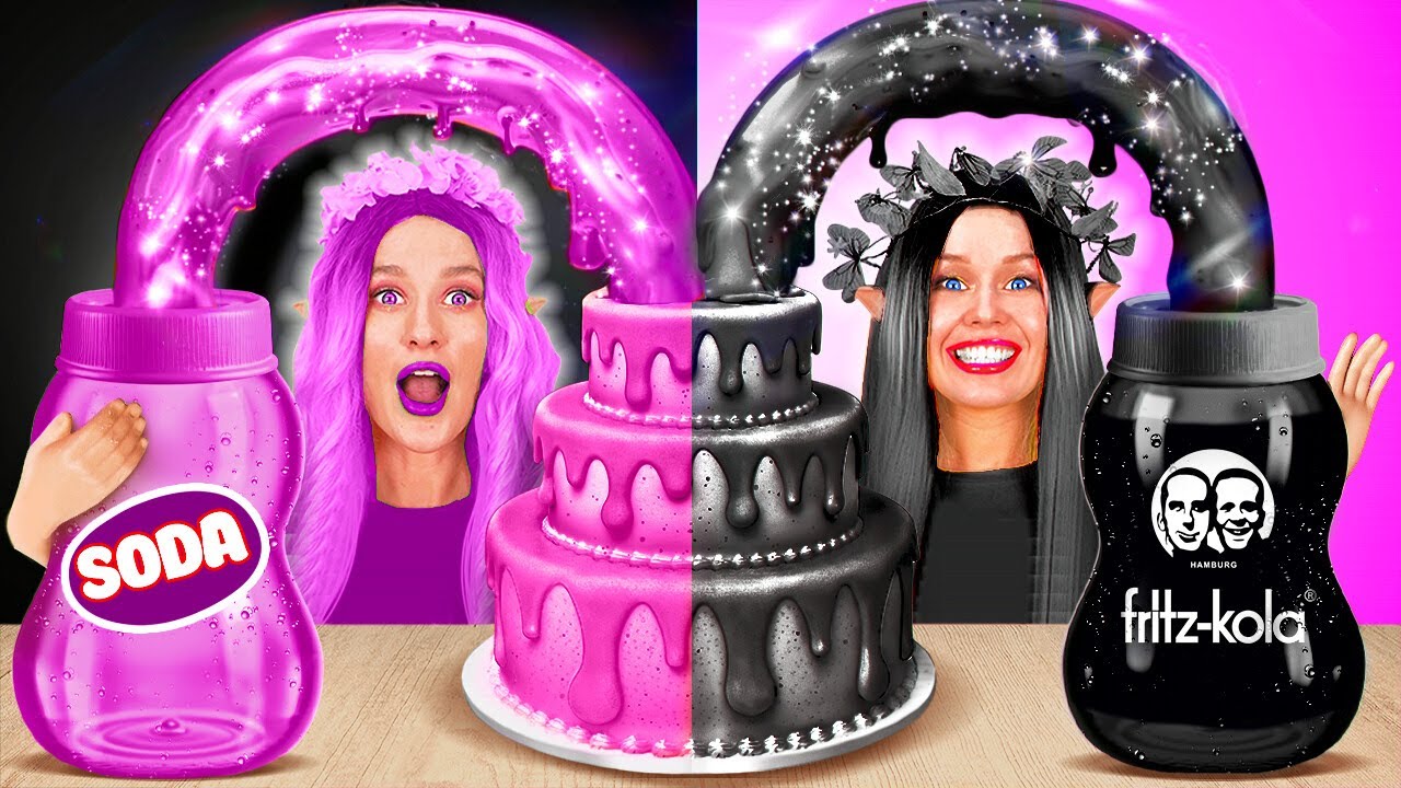 BLACK vs. PINK COLORS CHALLENGE || Hilarious 1-Color Party Games & Epic ...