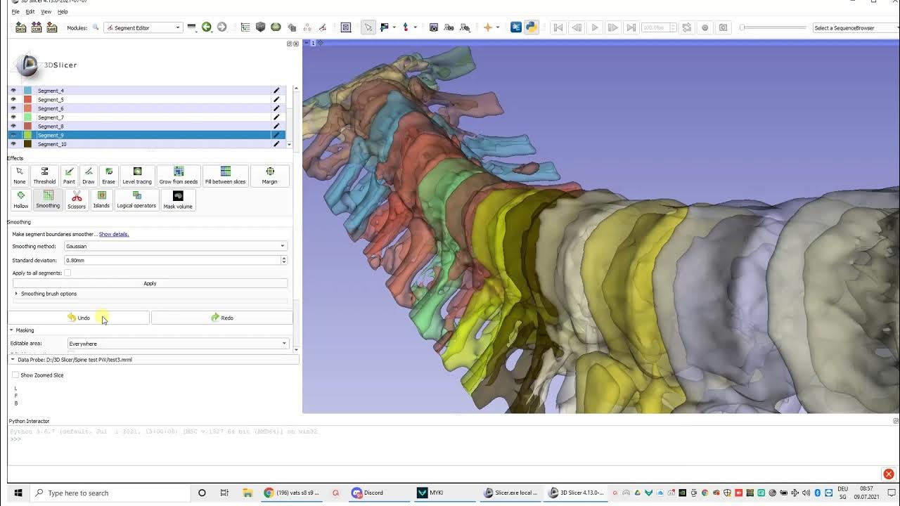 How to serially smooth segmentations in 3D Slicer - YouTube