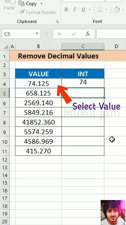 Remove decimal values in excel 😎 #advancedexcel #excelshorts - YouTube